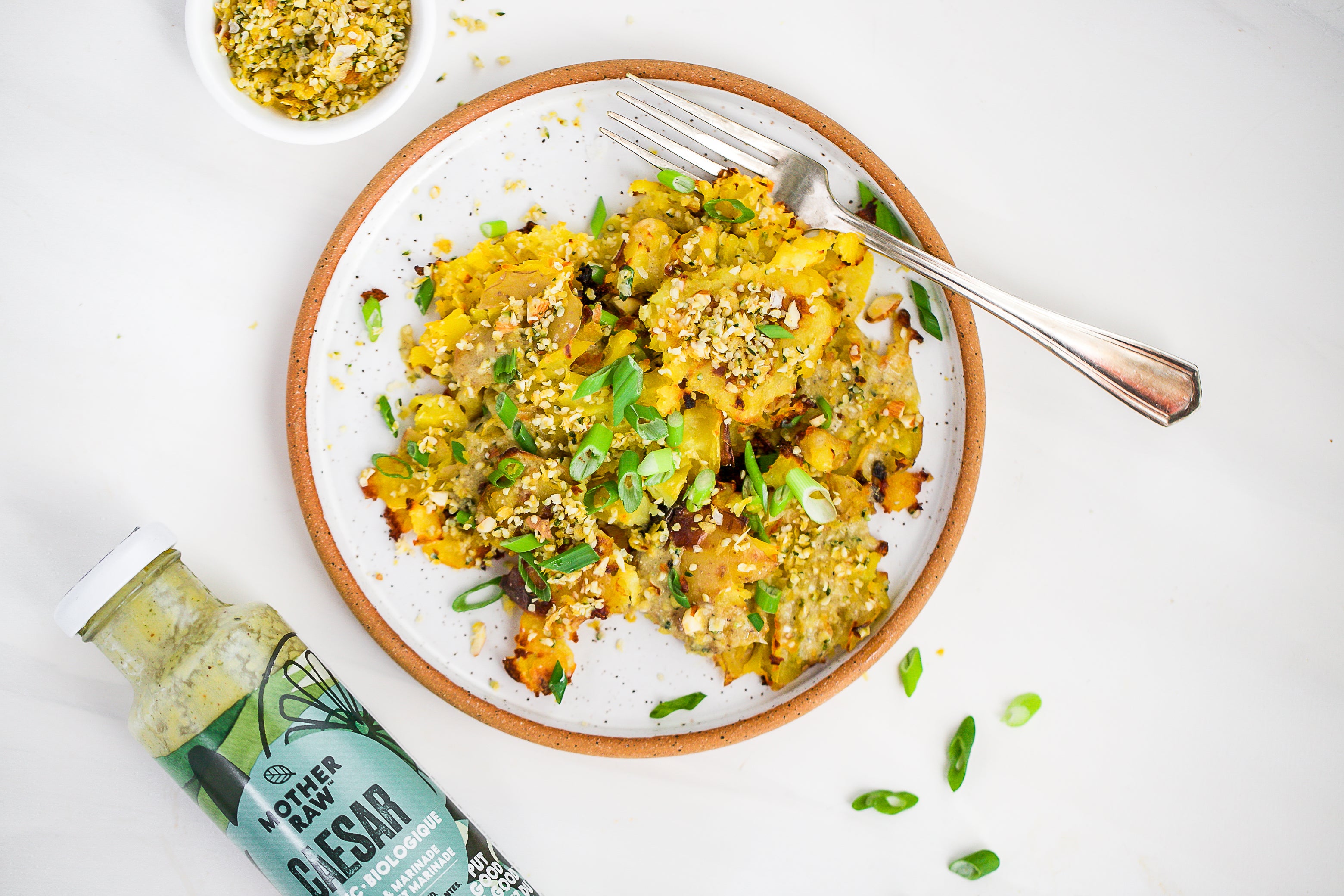 Smashed Caesar Potatoes – Mother Raw Canada